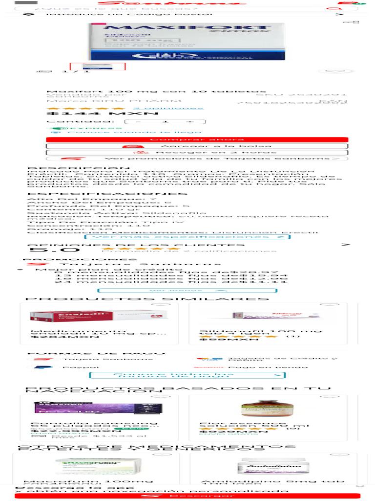 Maxifort 100 MG Con 10 Tabletas | PDF