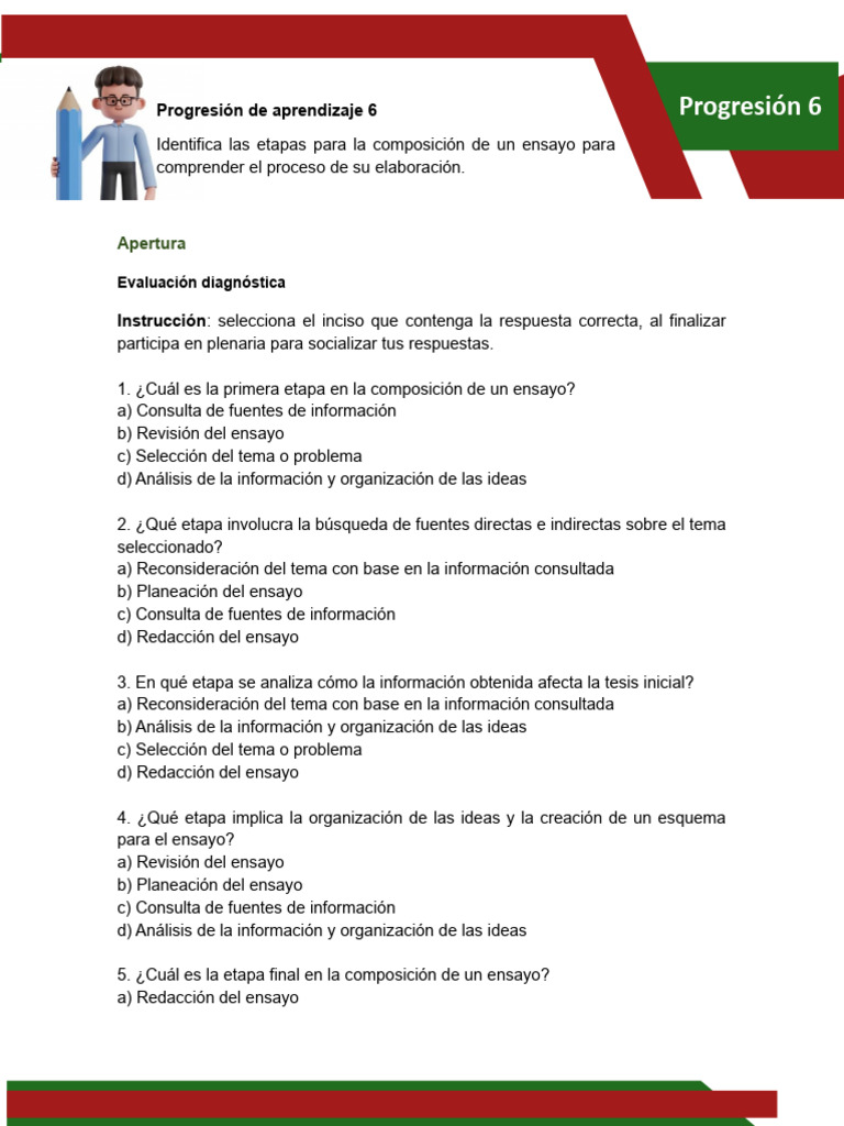 Progresión 6 LyC 3 | PDF | Ensayos