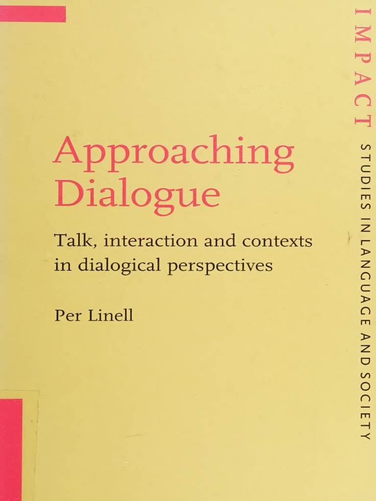 Linell 1998, Approaching Dialogue | PDF
