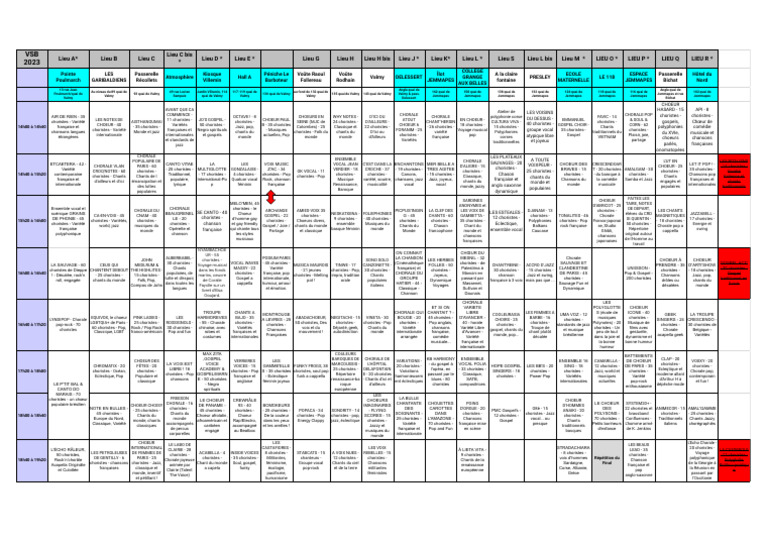 Tableau Programme VSB 2023 - Maj 17-06-23-1 | PDF