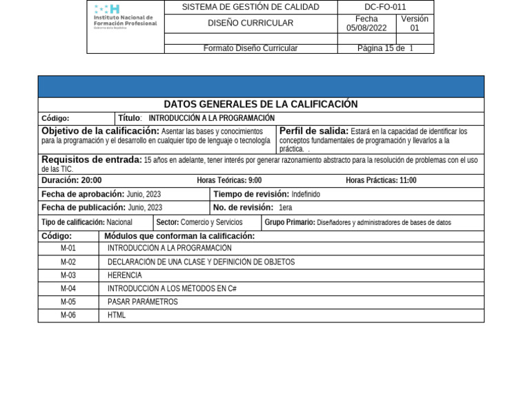 Programa Modular Intruccion A La Programacion | PDF