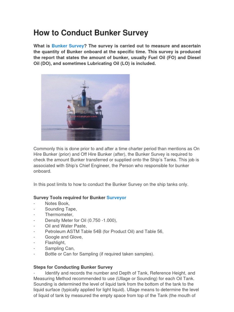 Conducting Ship Bunker Surveys | PDF | Fuel Oil | Density