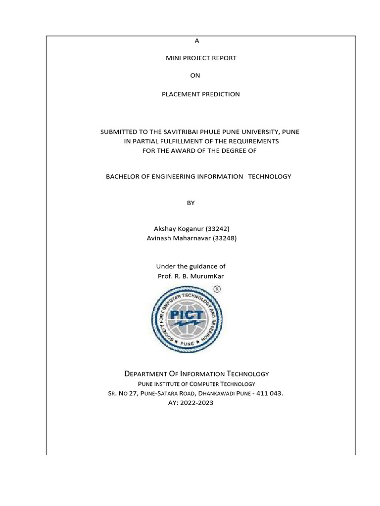 ML Miniproject Report | PDF