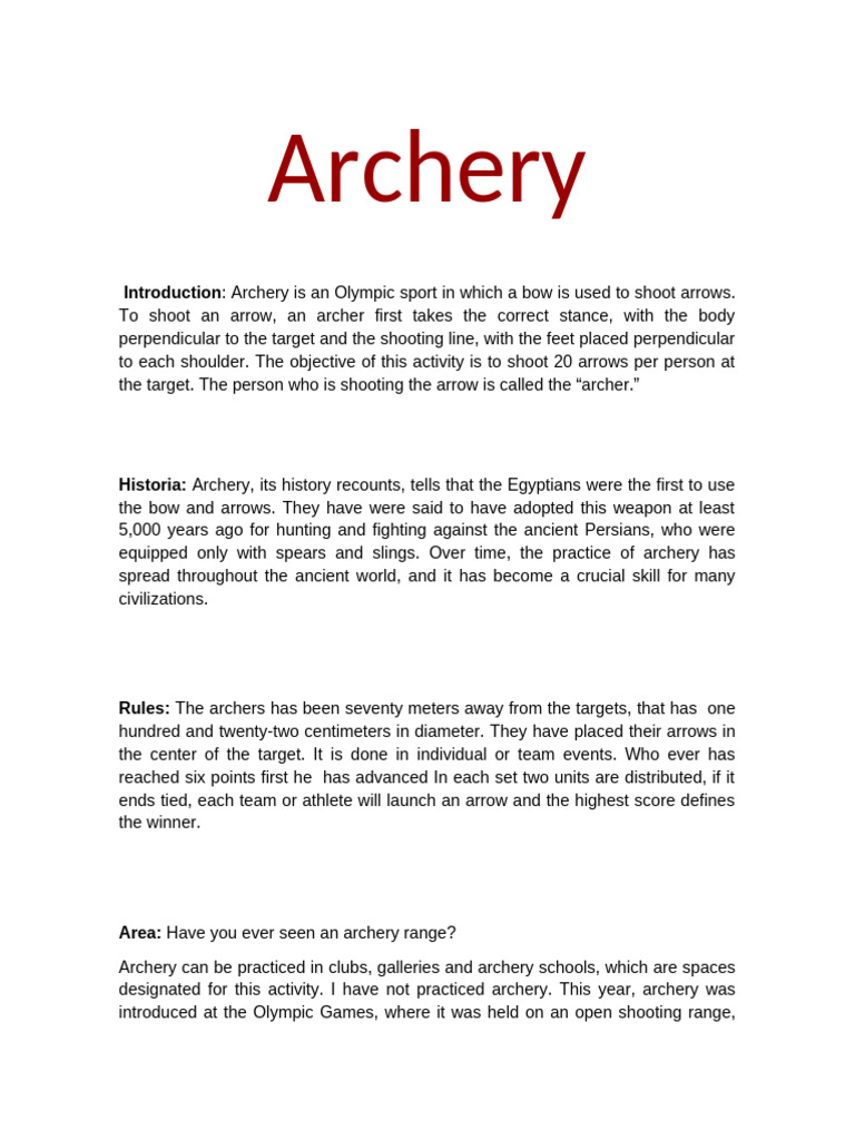 Archery | PDF
