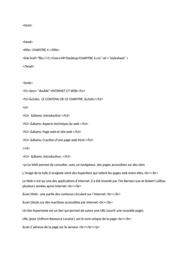 Chapitre4 Docs | PDF