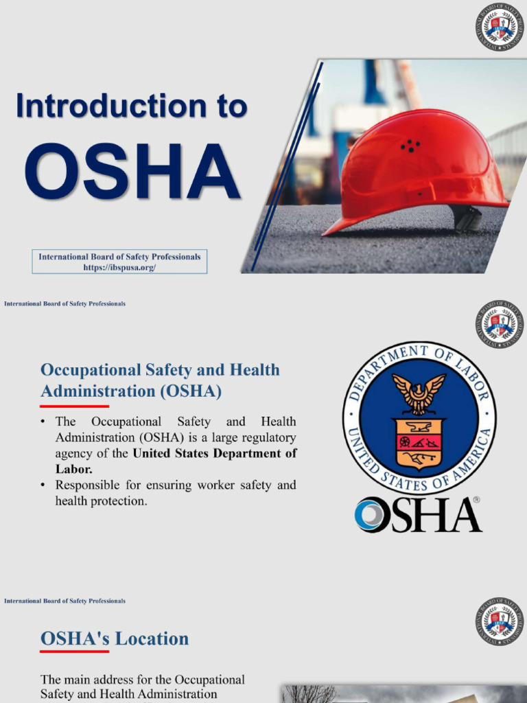 1.introduction To OSHA | PDF
