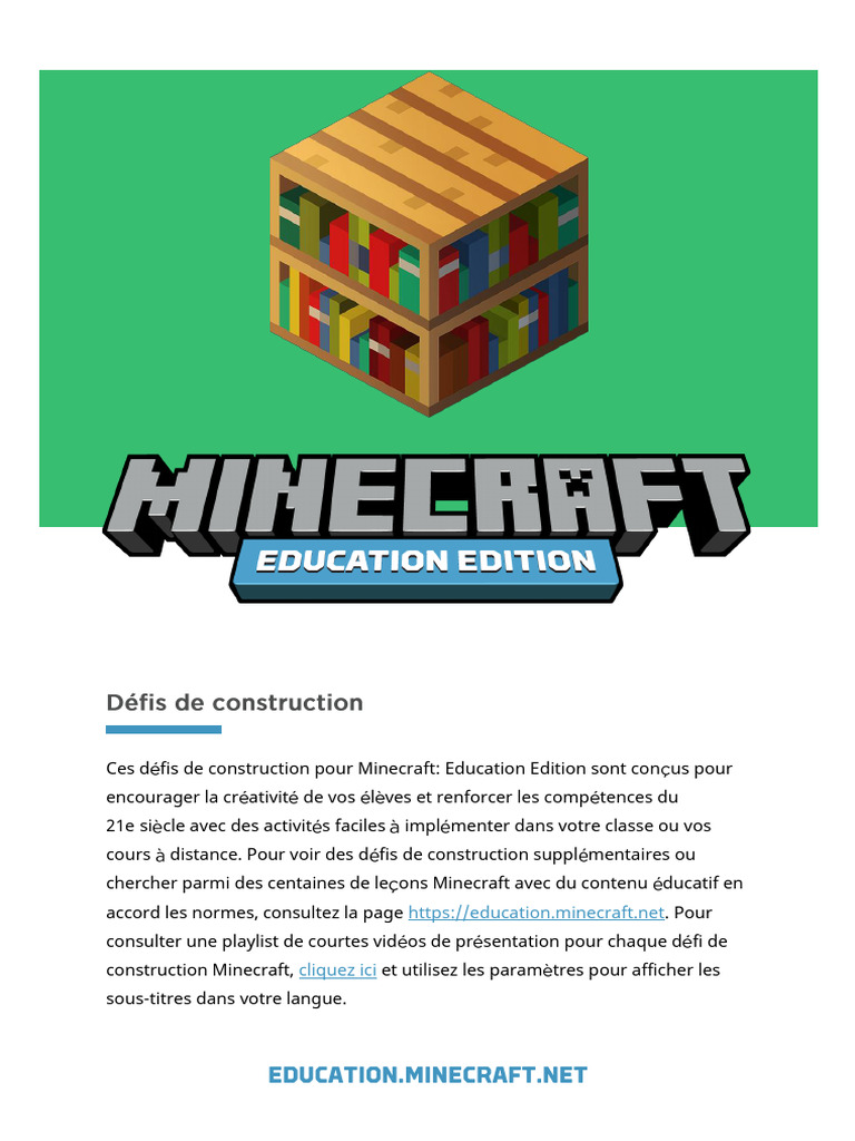 Défis-de-construction-Minecraft-Education-Edition-Build-Challenges-fr ...