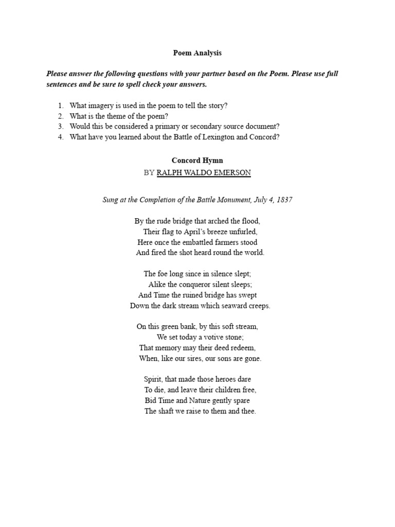 Concord Hymn | PDF