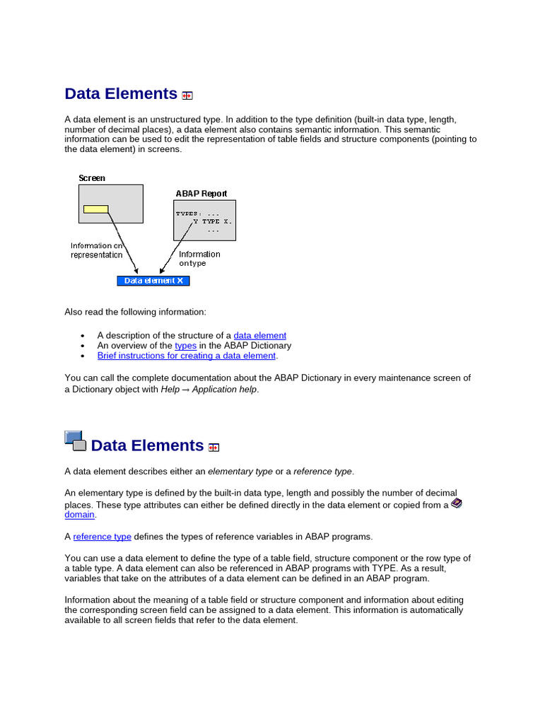 SAP Data Elements | PDF