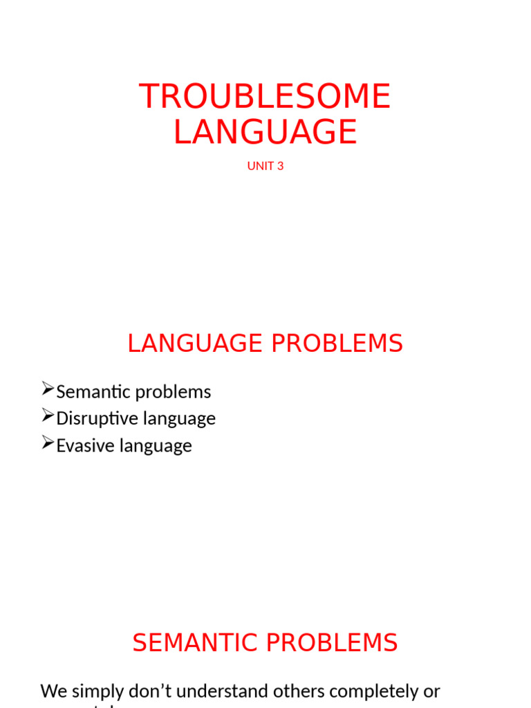 Troublesome Language Unit 3 | PDF | Jargon | Slang