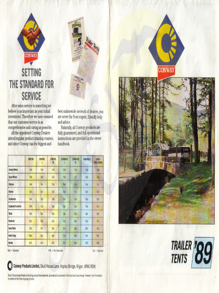 1989 conway brochure trailer tents blue sky | PDF