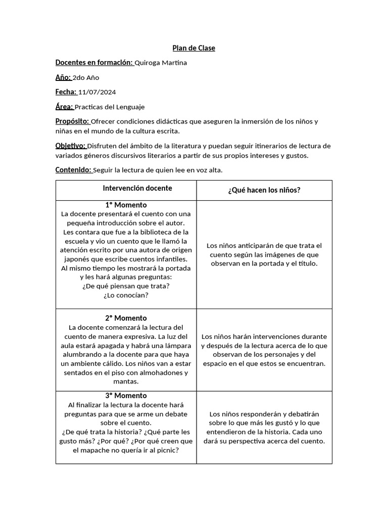 Plan de Clase | PDF