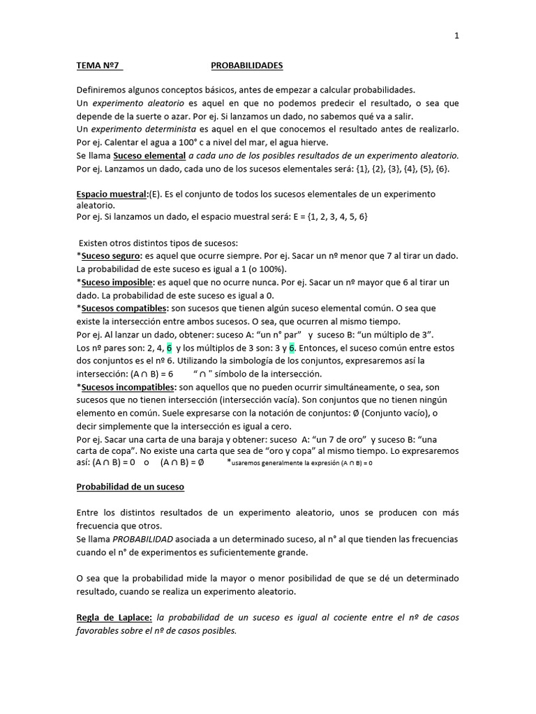 Tema nº7 probabilidad | PDF