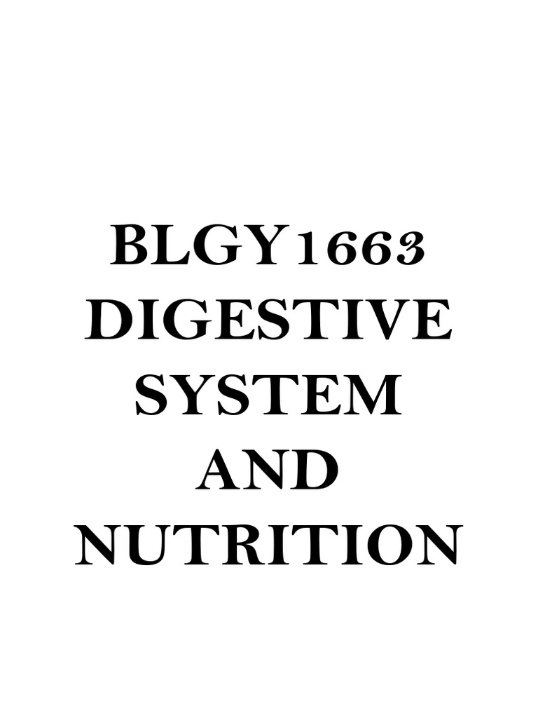 Digestive System and Nutrition | PDF