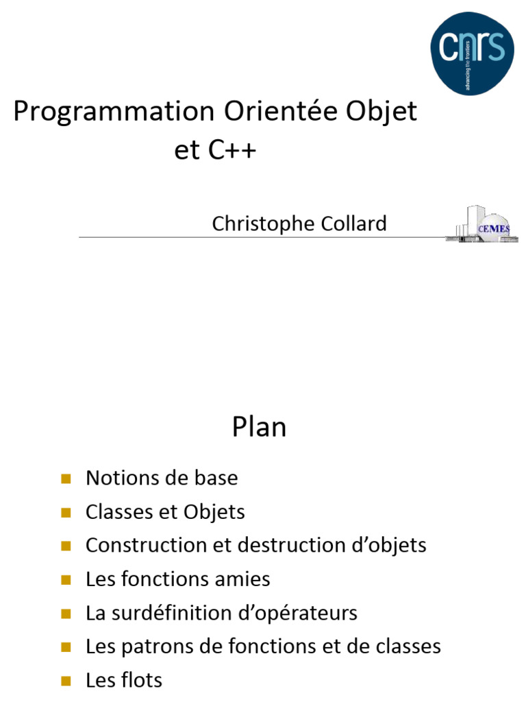 Programmation Orientee Objet Et C | PDF