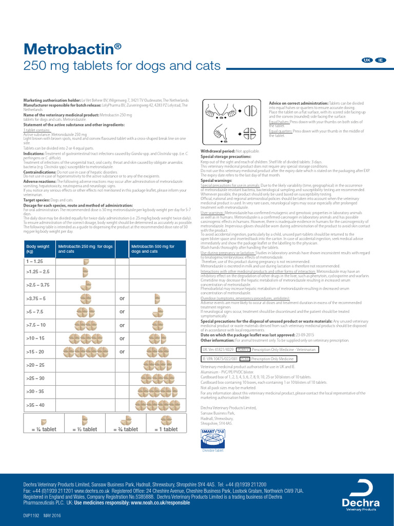 Metrobactin 250 MG Leaflet-Inserts-UK-IE | PDF