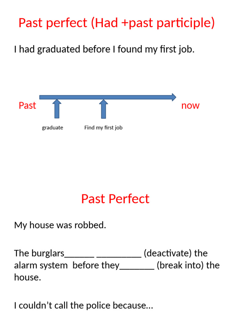 past perfect and perfect cont. practice L6 | PDF