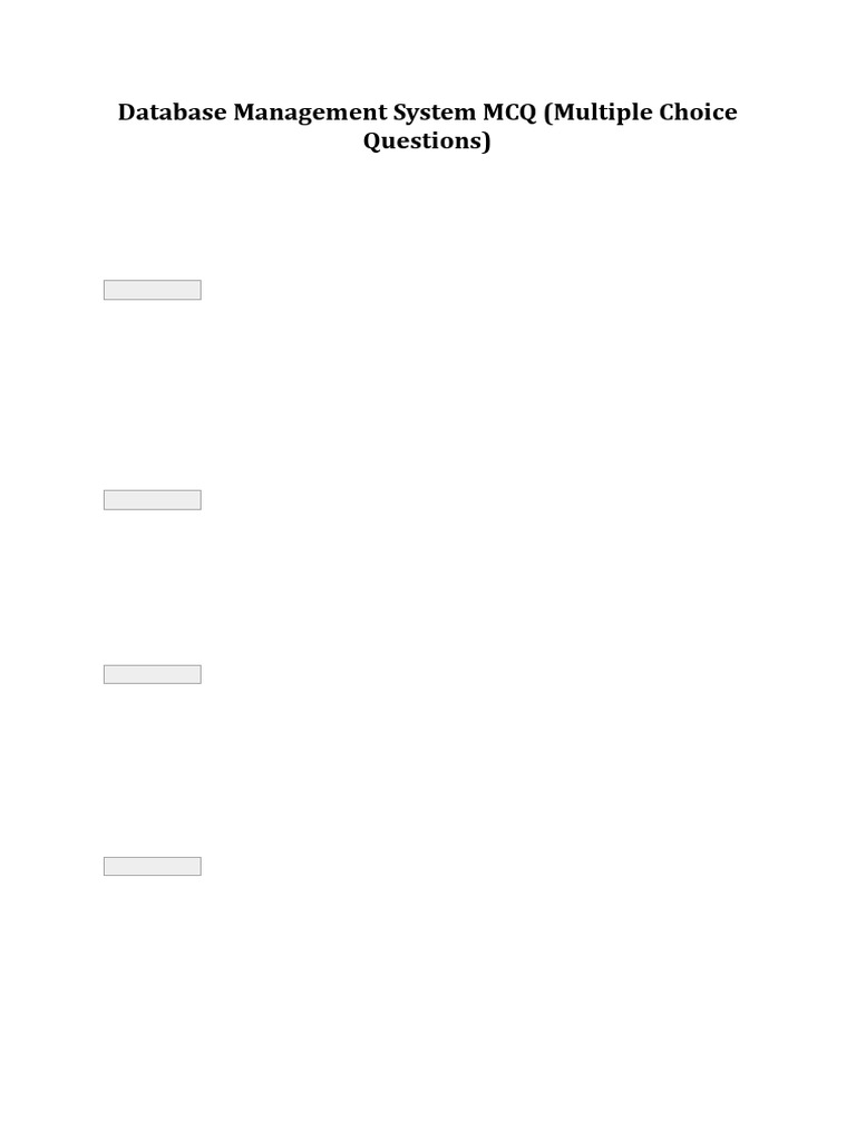 MCQs Database Management System | PDF