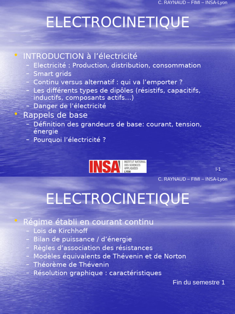 Electrocinetique S1 Debut | PDF