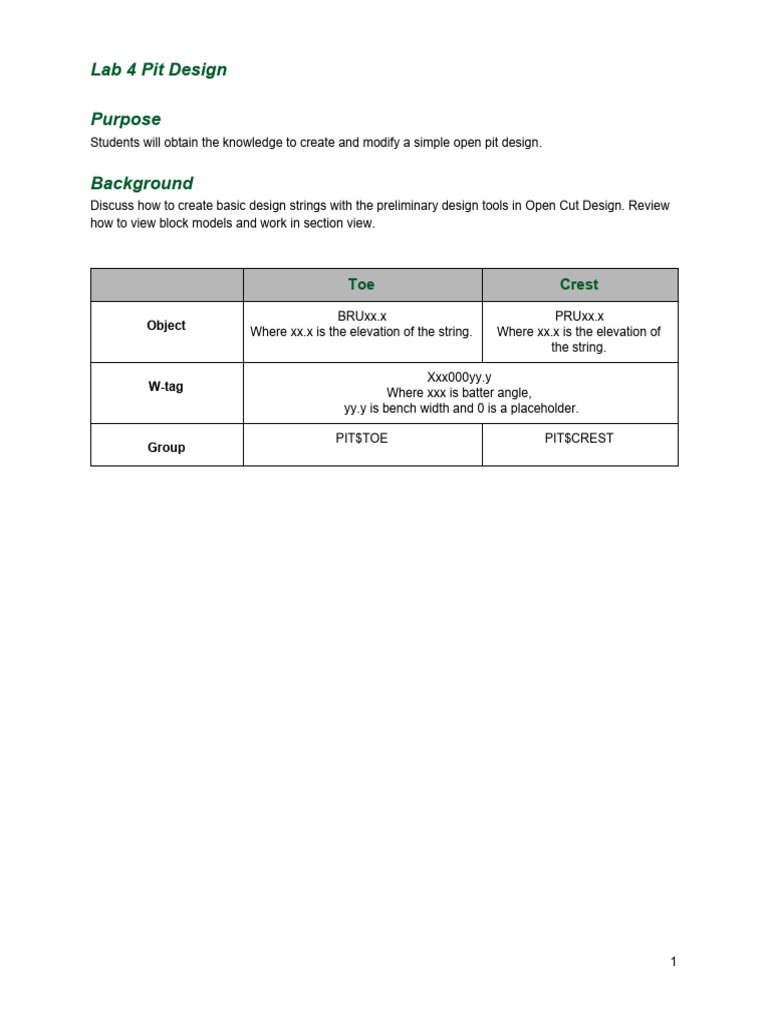 Lab 3 Pit Design Pdf