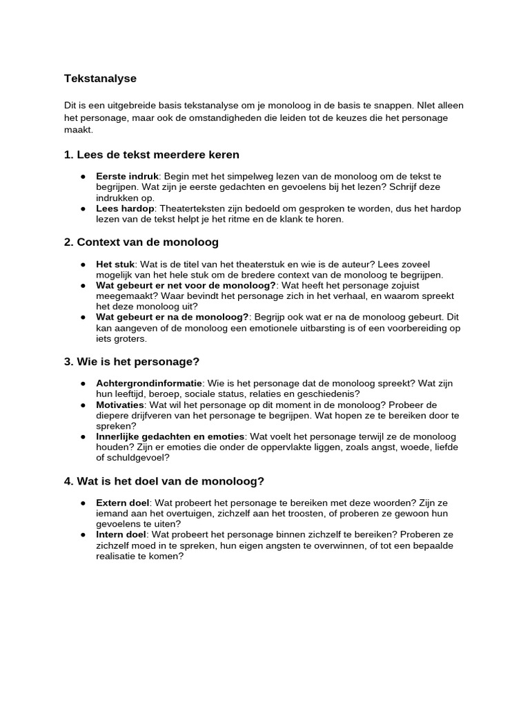 Monoloog Analyse | PDF