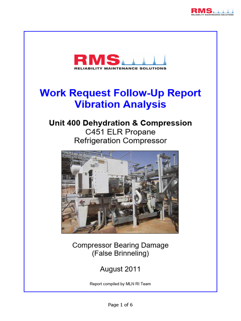 Case Study Vibration Analysis - Propane Compressor | PDF | Bearing ...