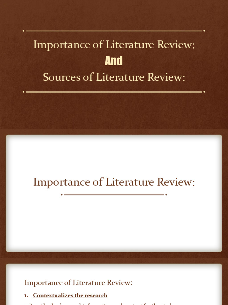 Importance of Literature Review | PDF