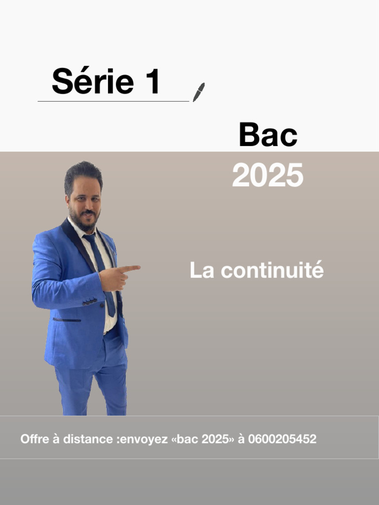 Série (1) La Continuité Prof Abderrahim | PDF