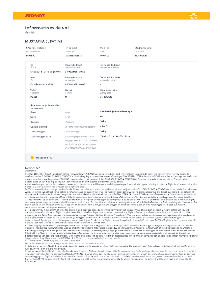 Informations de Vol: Must Apha El Fat Imi | PDF