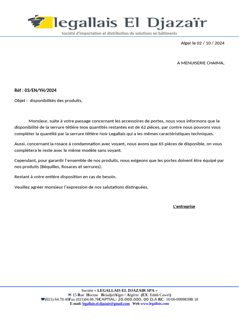 03 24 Menuiserie Chaima | PDF