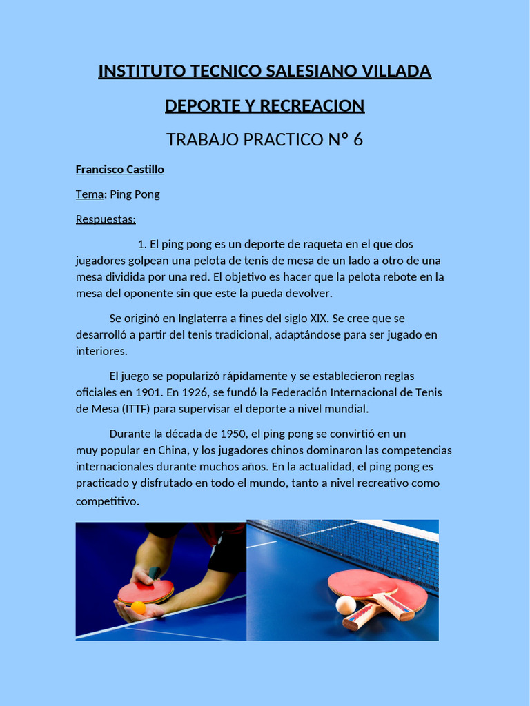 TP Ping Pong | PDF