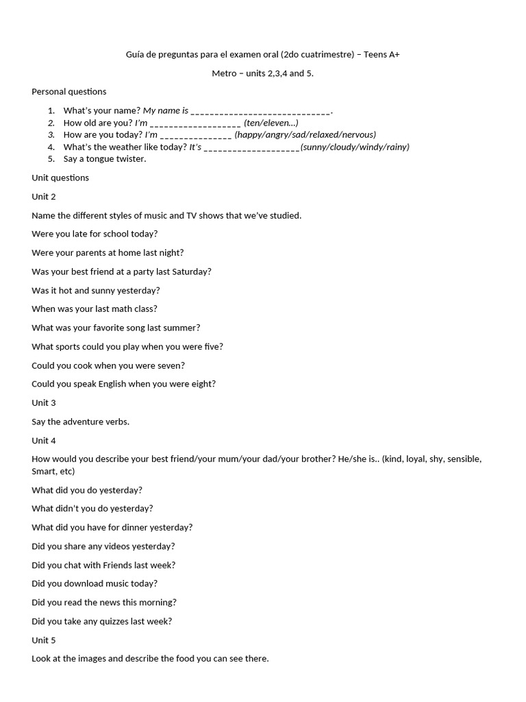 Guía de Preguntas para El Examen Oral T A+ | PDF