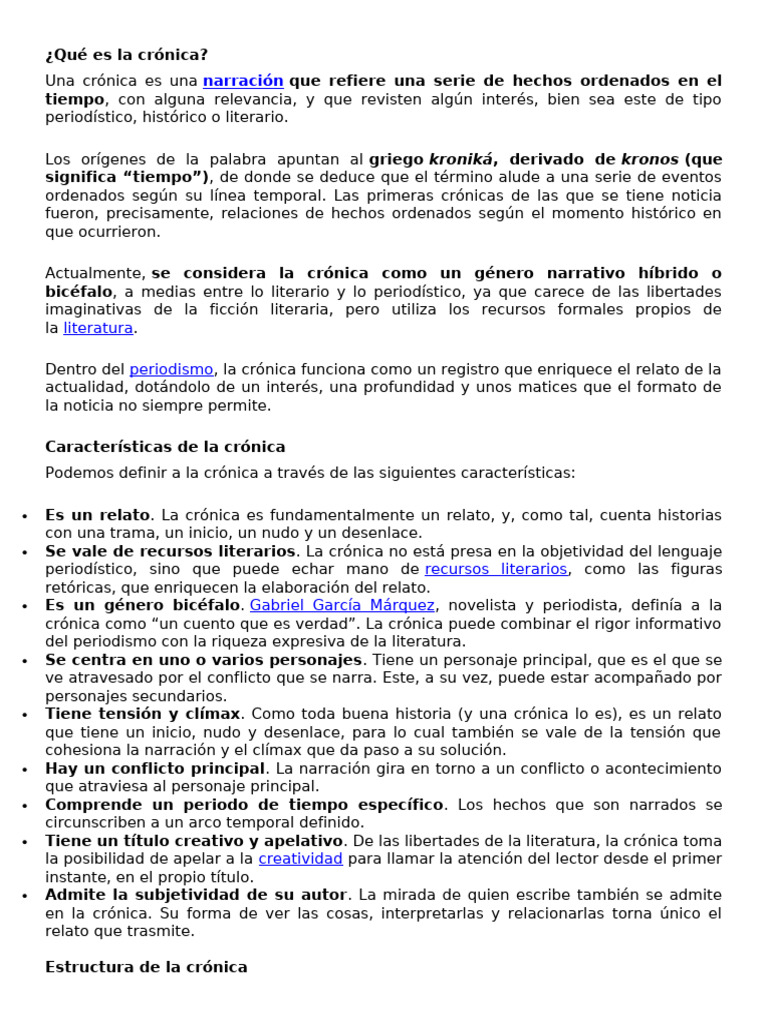 Qué_es_la_crónica | PDF