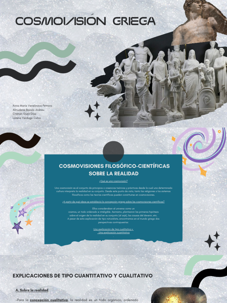Cosmovisión Griega: Anna María Venelinova Petrova Almudena Bazalo ...