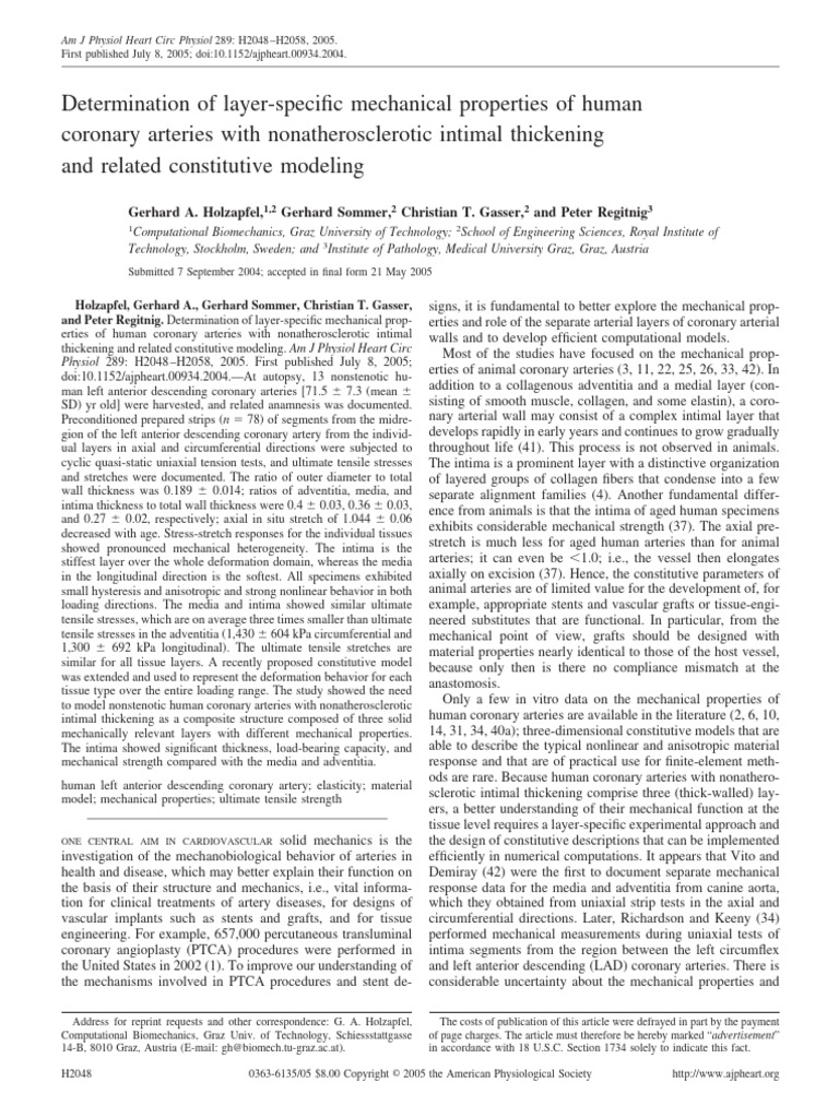 Determination of Layer-Specific Mechanical Properties of Human | PDF