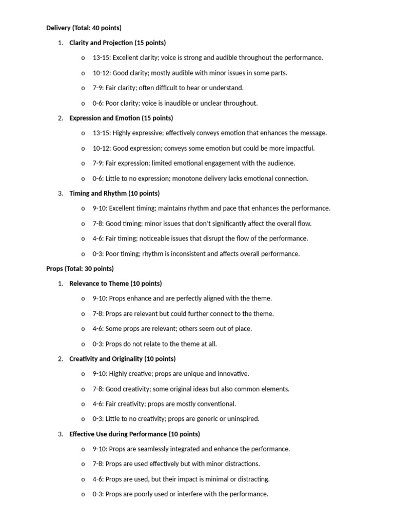 Rubric Speech Choir | PDF