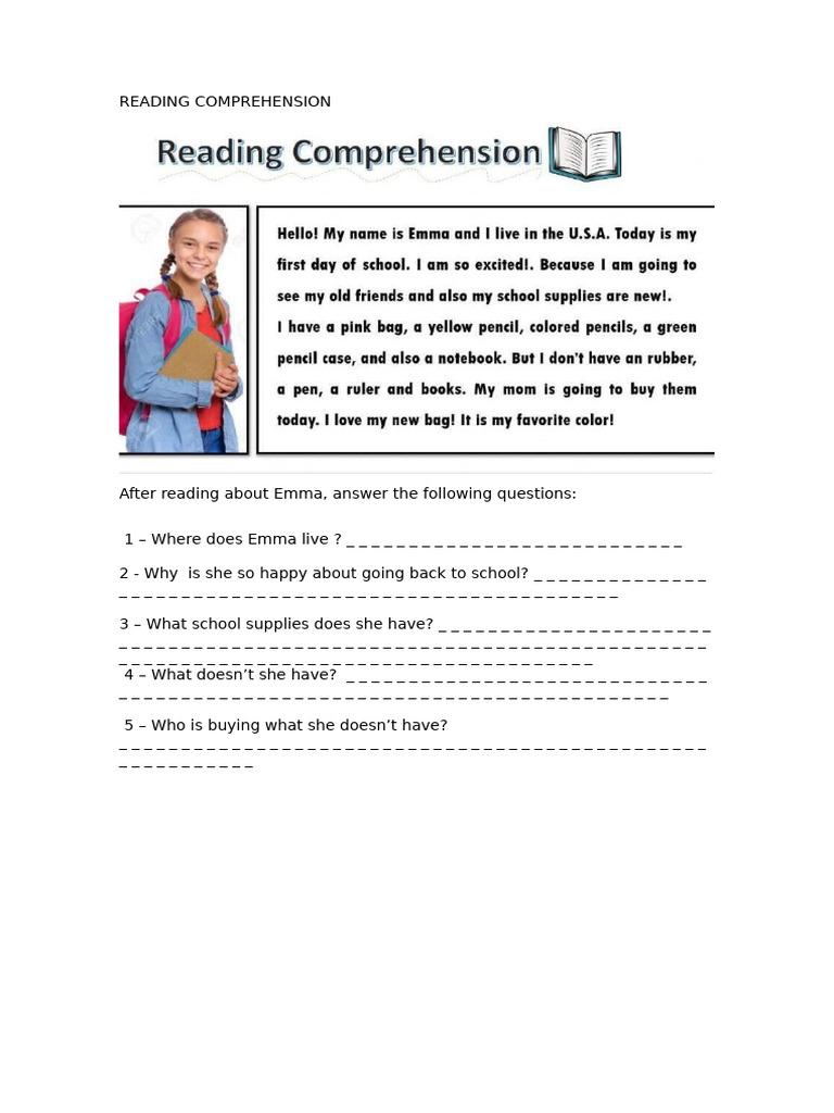 Reading Comprehension Activities | PDF
