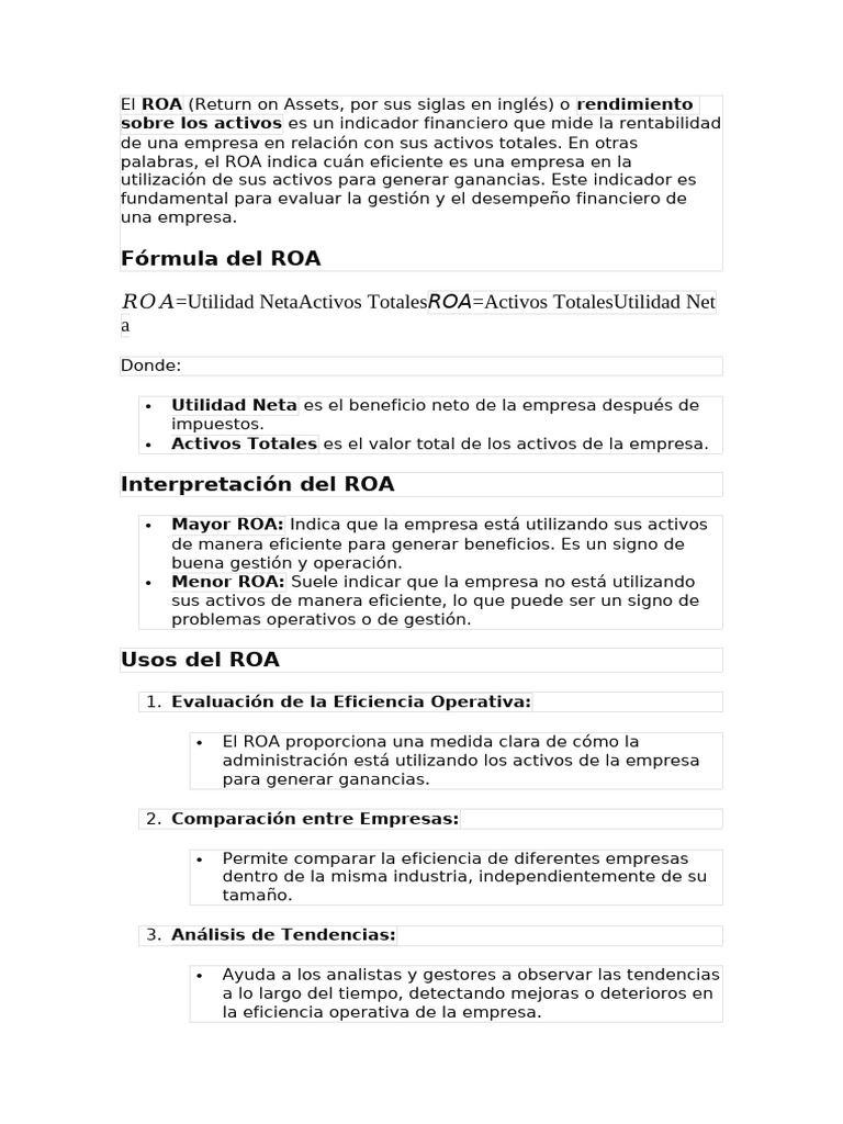 Roa y Roe | PDF | Business | Finanzas y dinero