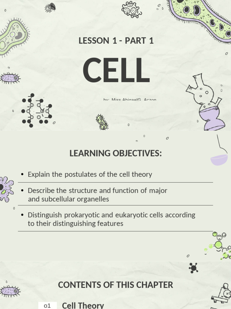 Lesson 1 - Cell Part 1 - Student's | PDF