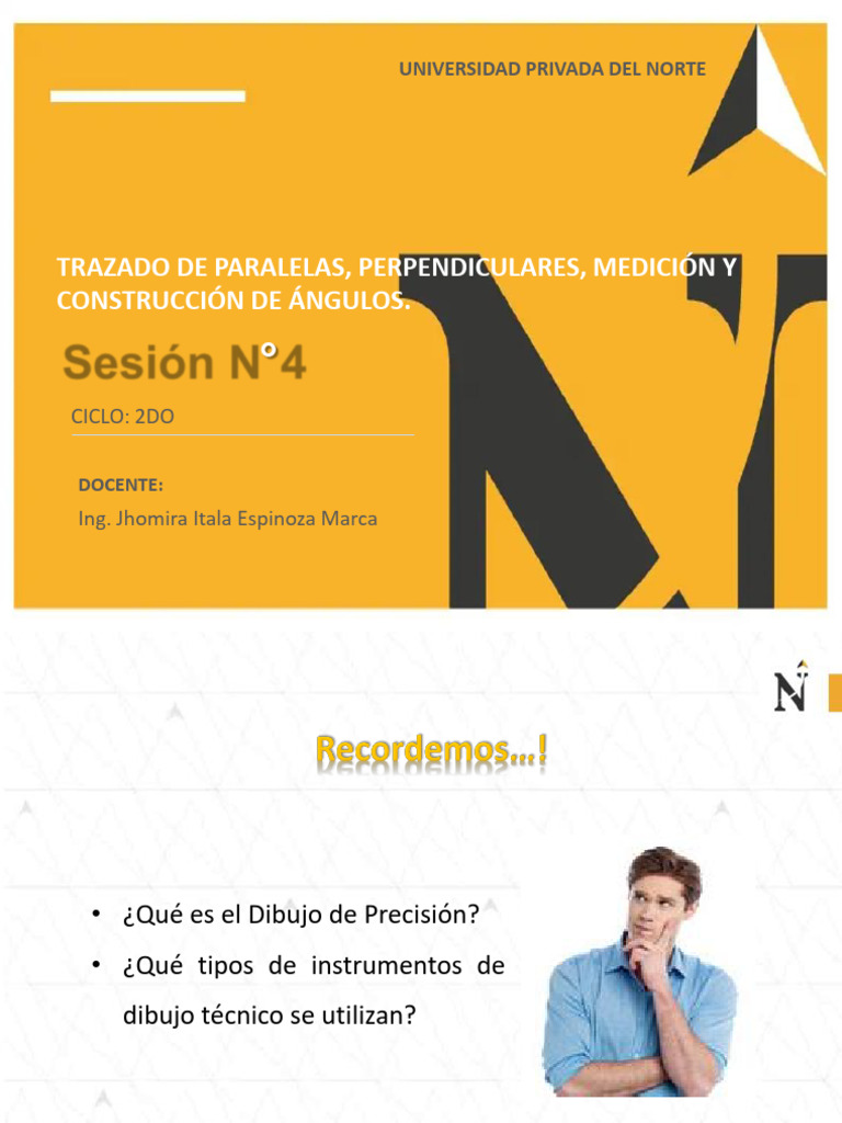 JP - Sesión 4 - Construcción de Ángulos - Dibujo de Precisión - I | PDF