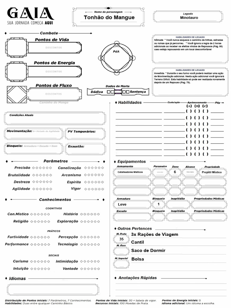 Ficha Do TONHÃO | PDF