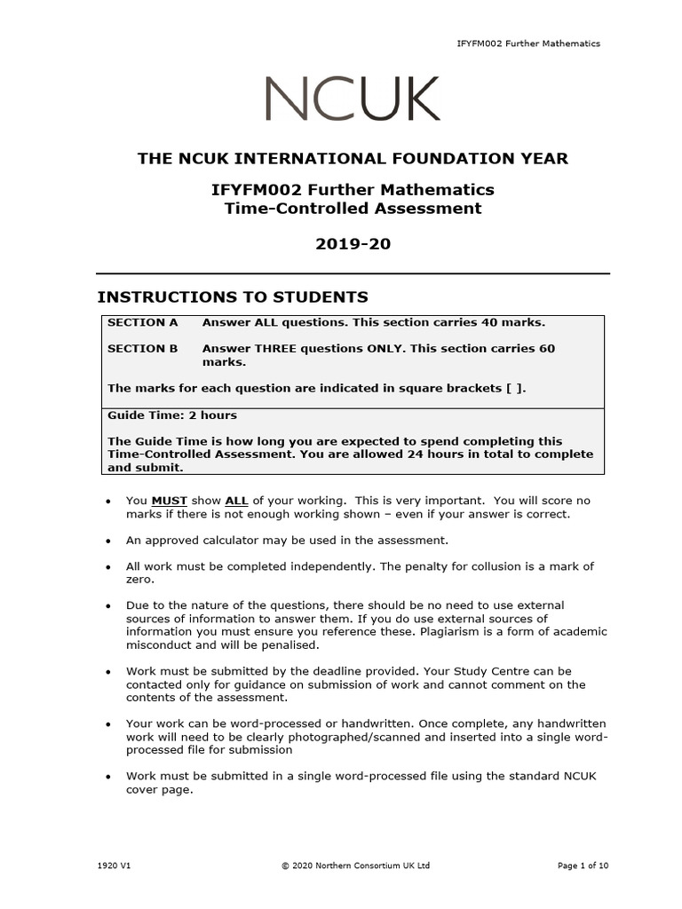 2019-2020 Semester 2 Exam v1 | PDF