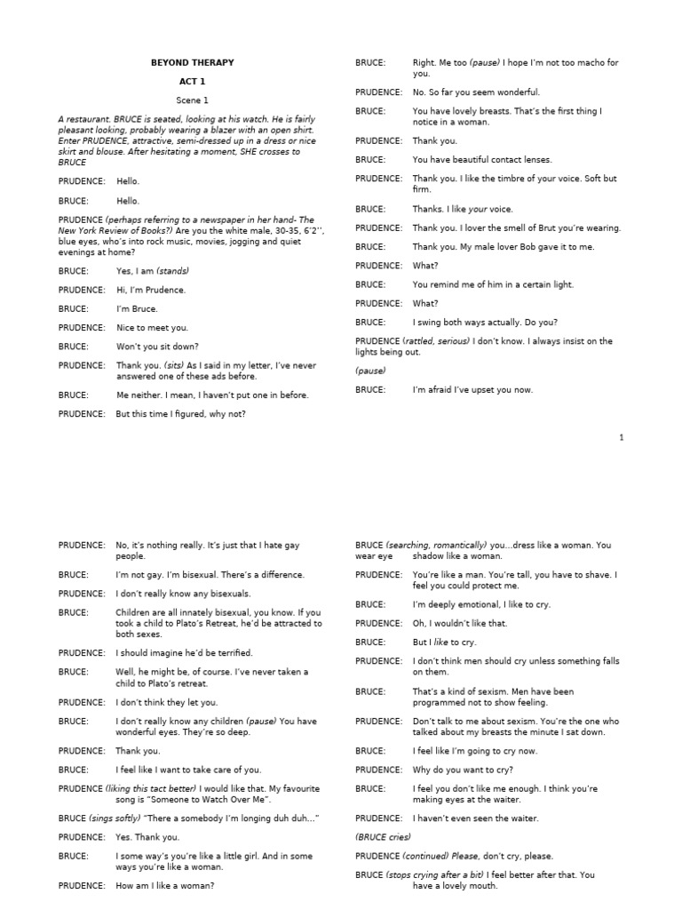 Beyond Therapy Script Complete (2) 2 | PDF