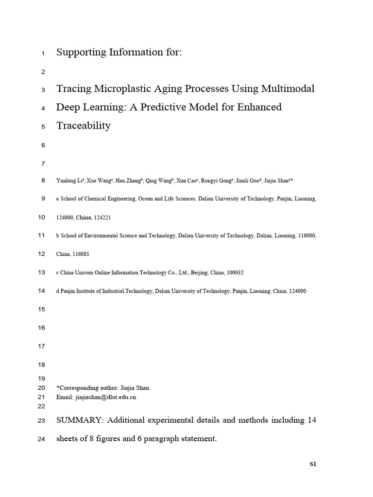 Tracing Microplastic Aging Processes Using Multimodal Deep Learning: A Predictive Model For ...