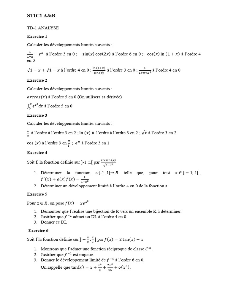 TD Analyse STGP1 | PDF