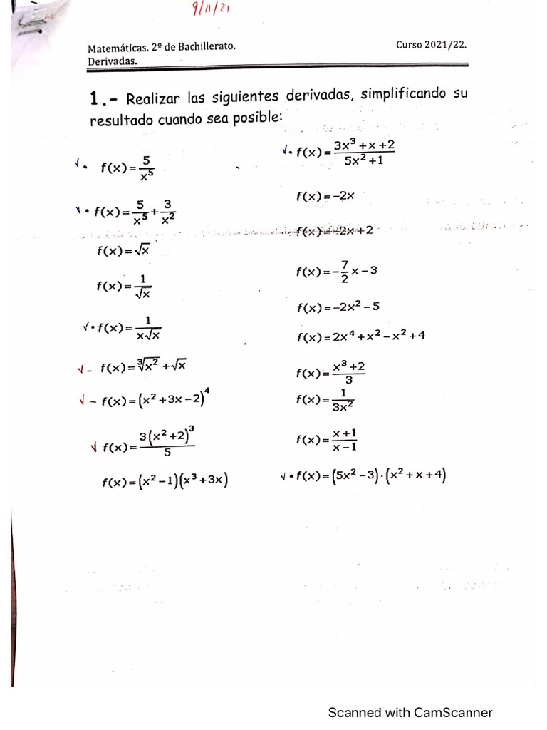 Derivadas y Funciones-Continuidad | PDF