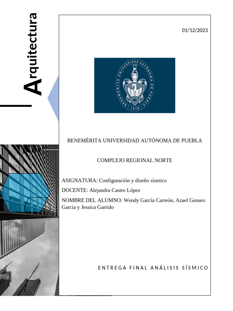 PROYECTO FINAL ANALISIS SISMICO | PDF PROYECTO FINAL ANALISIS SISMICO | PDF