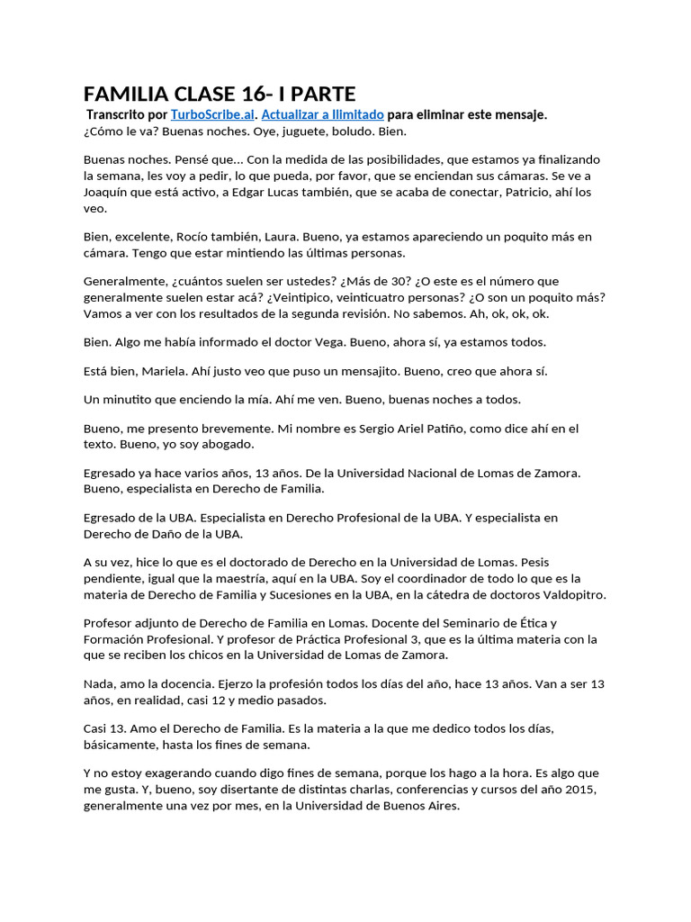 Familia Clase 16 - I Parte | PDF