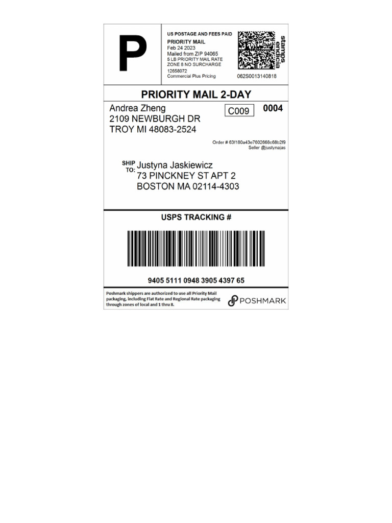 Pre-Paid Mailing Label | PDF