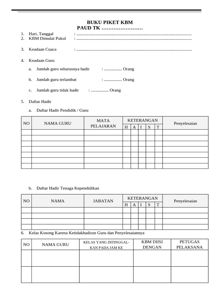 Buku Piket | PDF